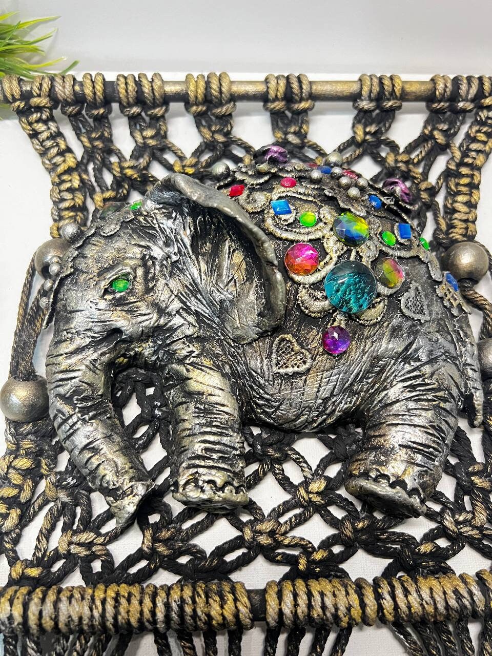 Macramé Pano Elephant Macramé Elephant Wall Art Handwoven Elephant ...