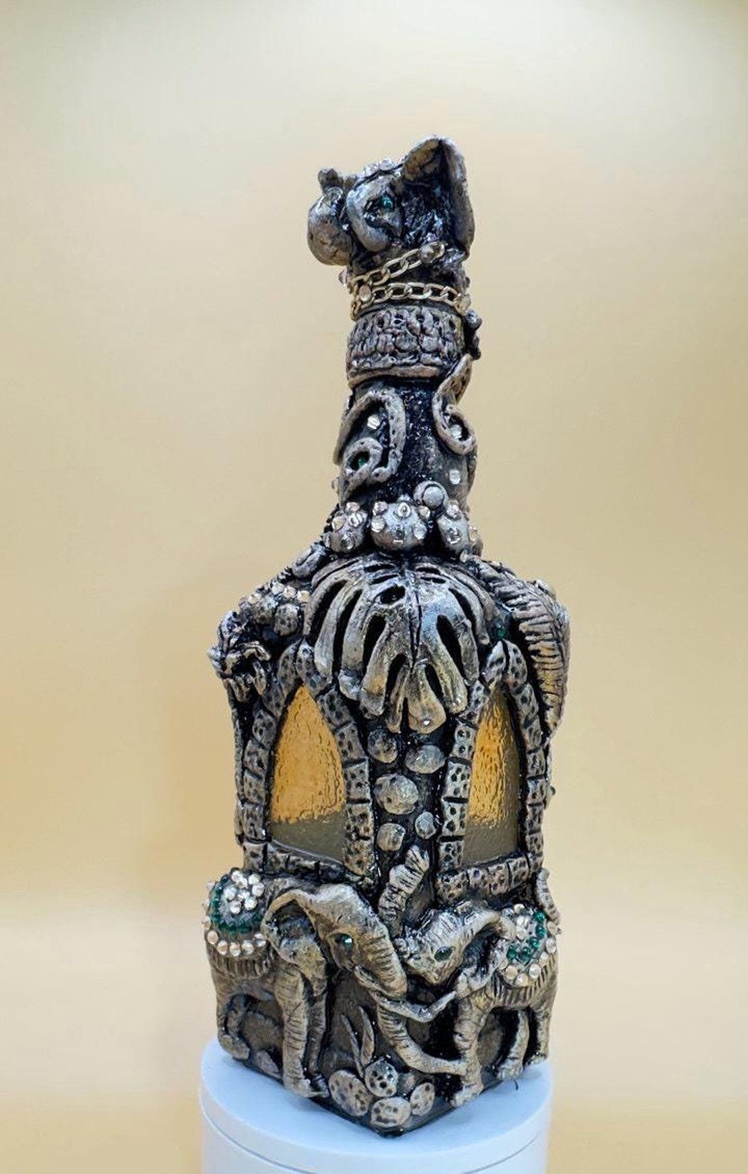 Elephant Square Bottle|bottle Decor|exotic Bottle Design|unique Table ...