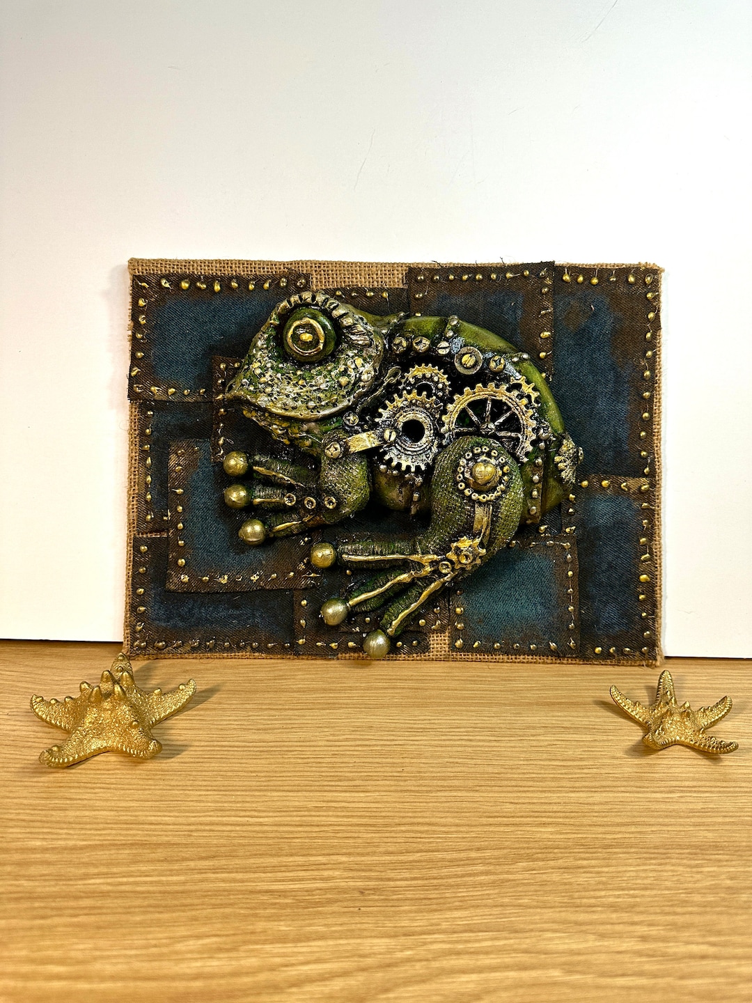 Steampunk Frog Picture Industrial Home Decor steampunk Art frog Wall ...