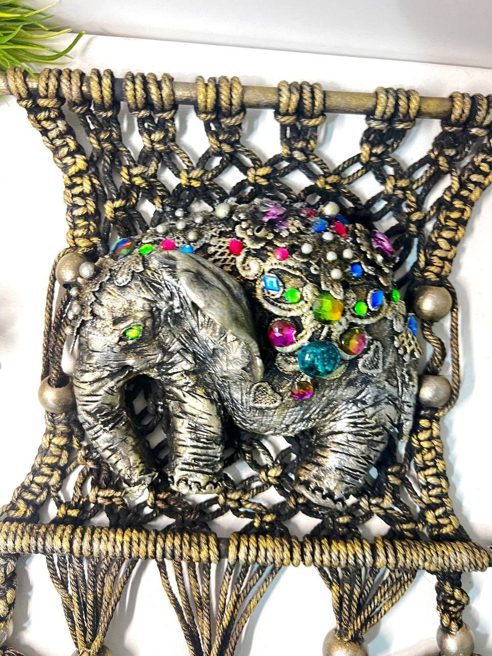 Macramé Pano Elephant Macramé Elephant Wall Art Handwoven Elephant ...