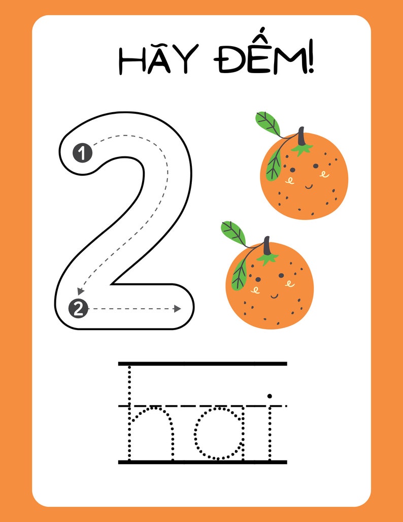 Vietnamese Number Tracing Printable - Etsy