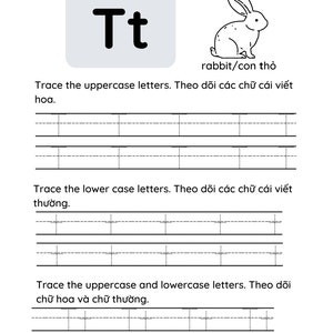 Vietnamese Letter Tracing Worksheets - Etsy