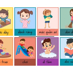 Vietnamese Kids Flashcards - Routine, Emotions, Weather, Animals, Fruit ...