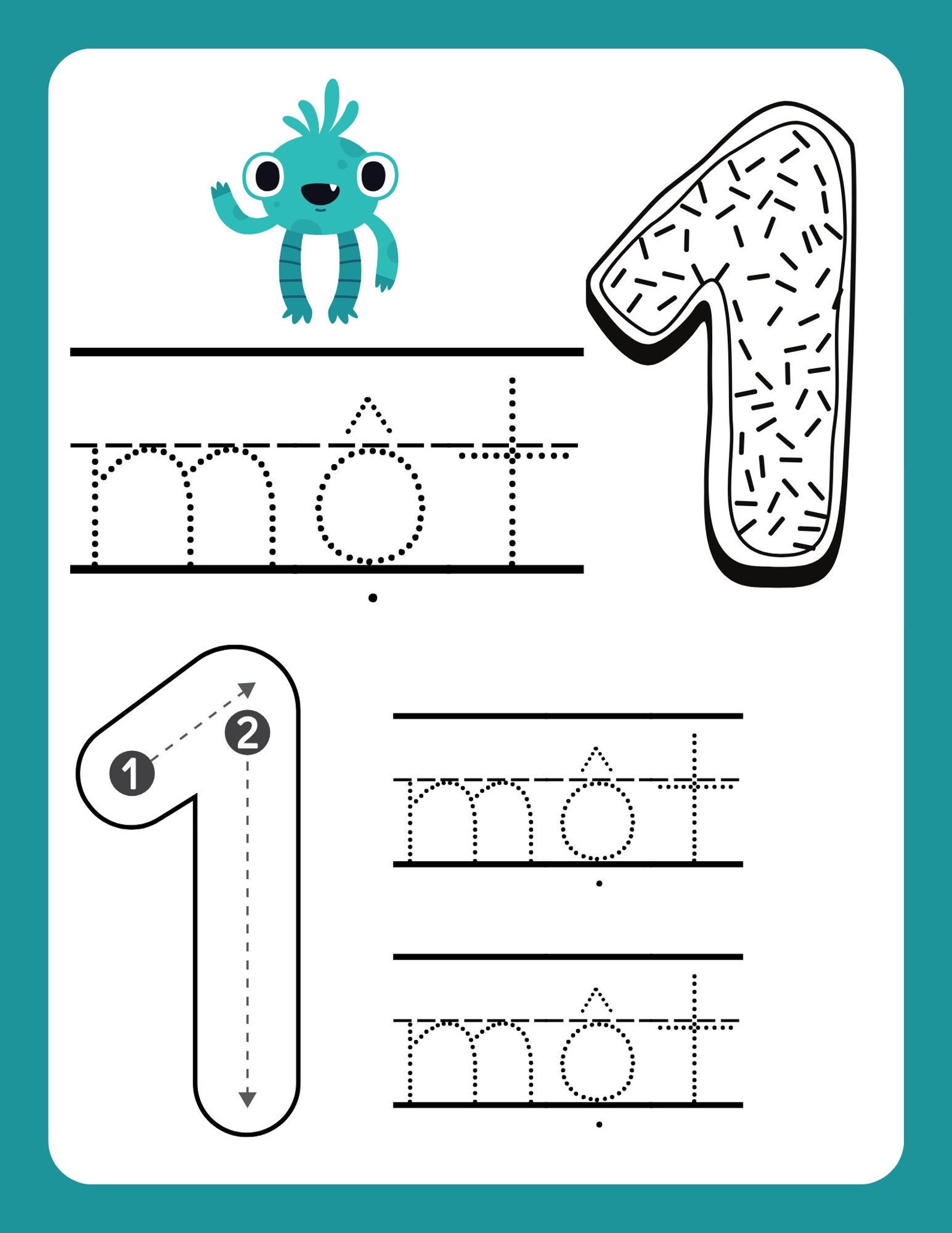 Vietnamese Number Tracing and Colouring - Etsy