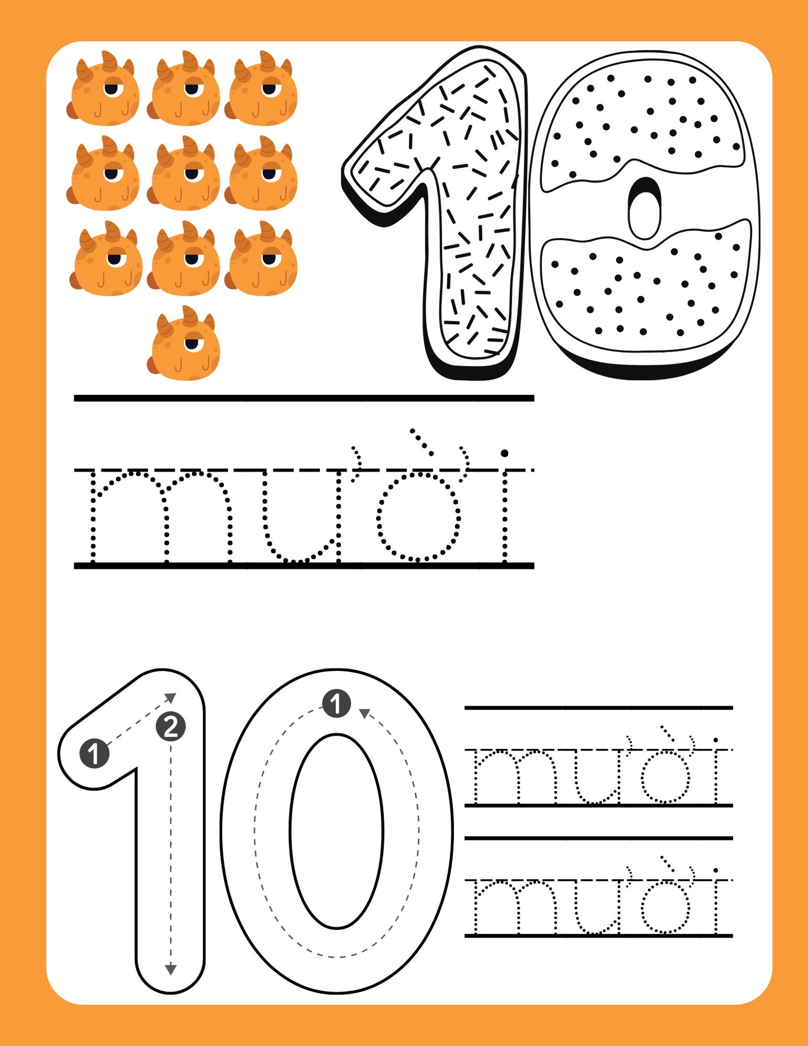 Vietnamese Number Tracing and Colouring - Etsy