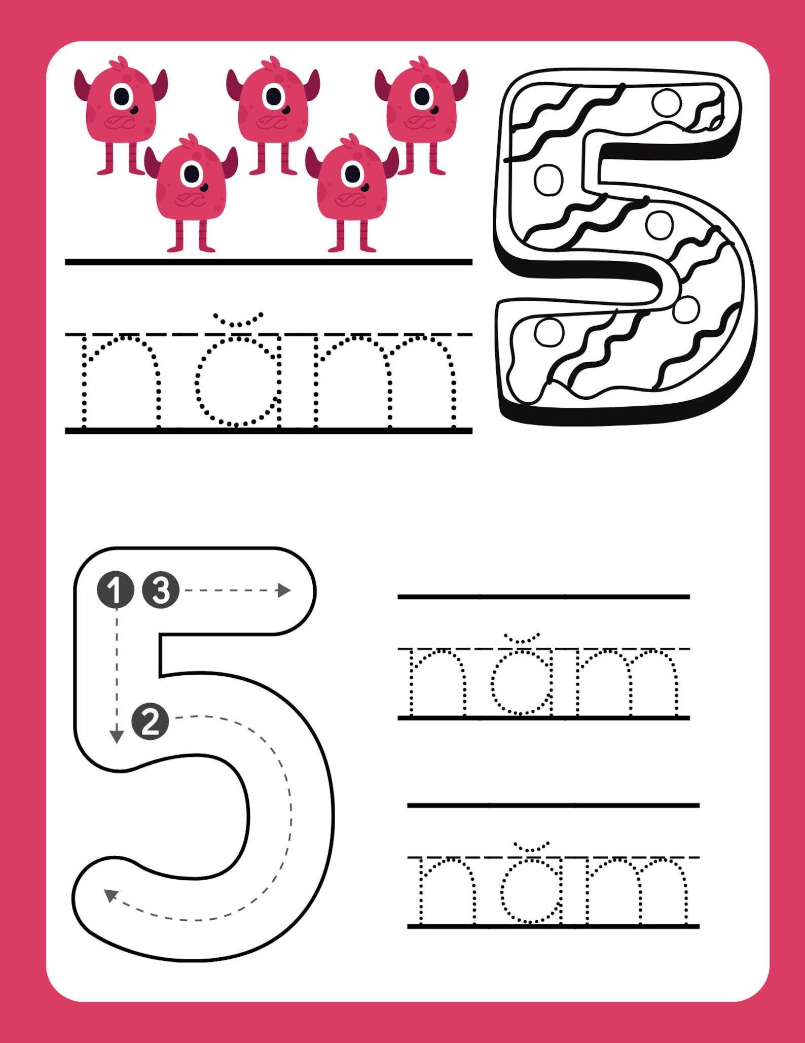 Vietnamese Number Tracing and Colouring - Etsy