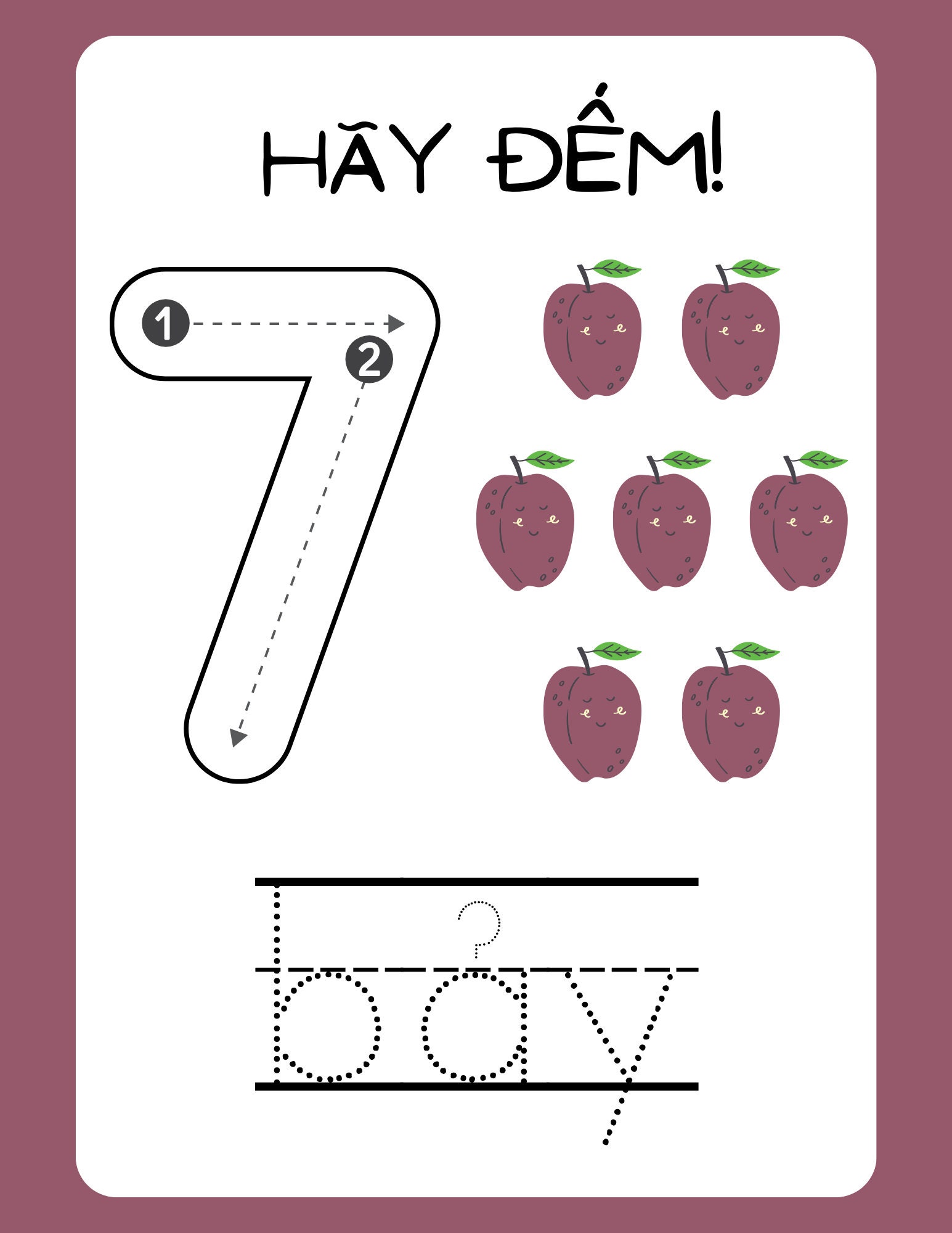 Vietnamese Number Tracing Printable - Etsy