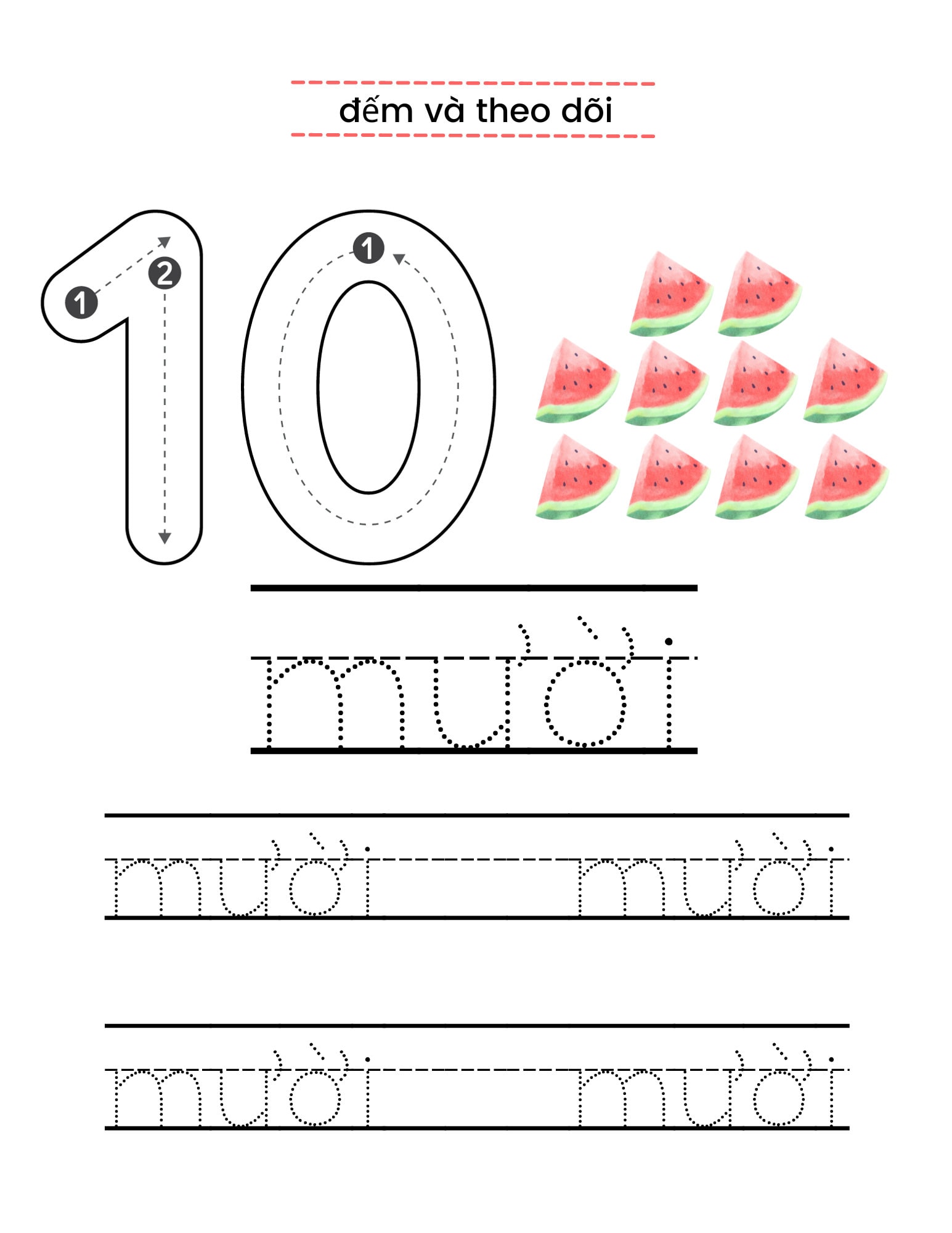 Vietnamese Number Tracing Worksheets - Etsy