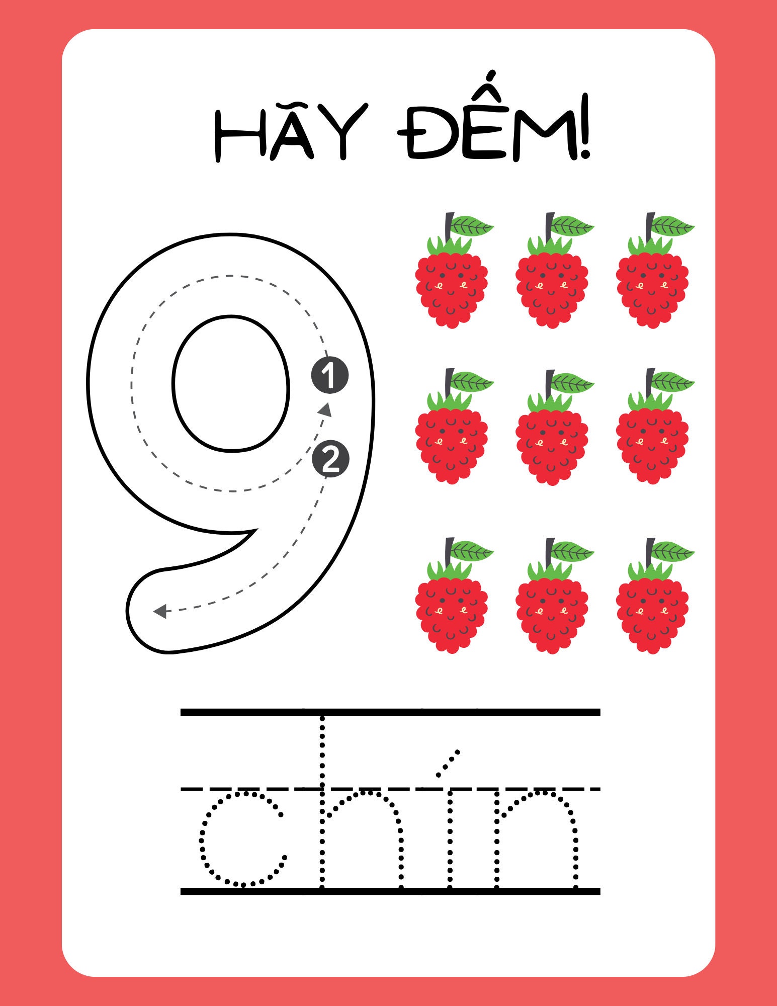 Vietnamese Number Tracing Printable - Etsy