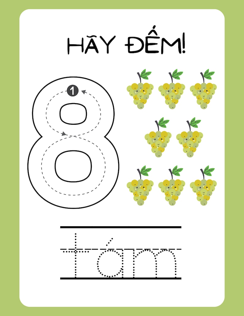 Vietnamese Number Tracing Printable - Etsy