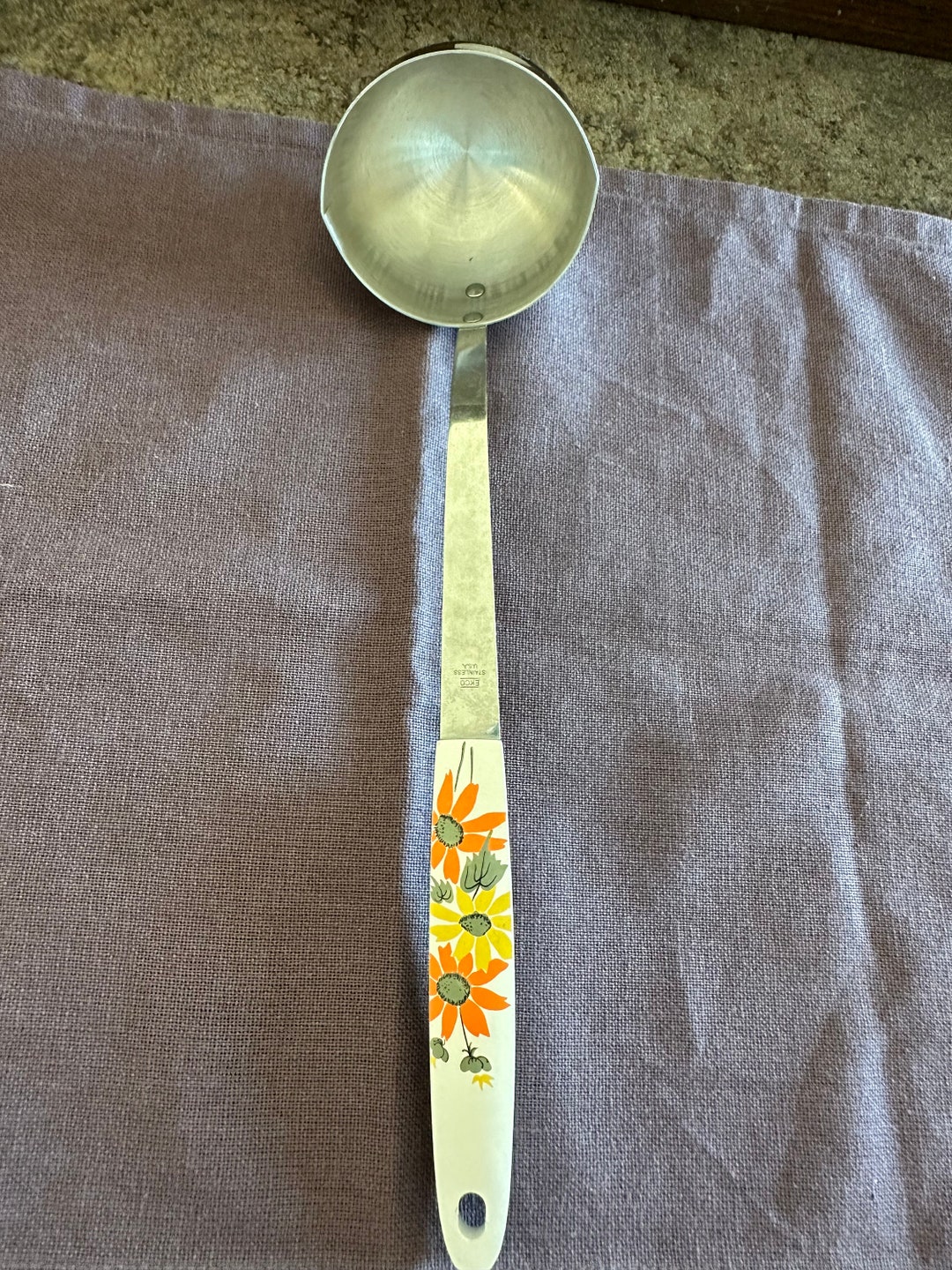 Ecko Stainless Steel Daisy Print Ladle - Etsy