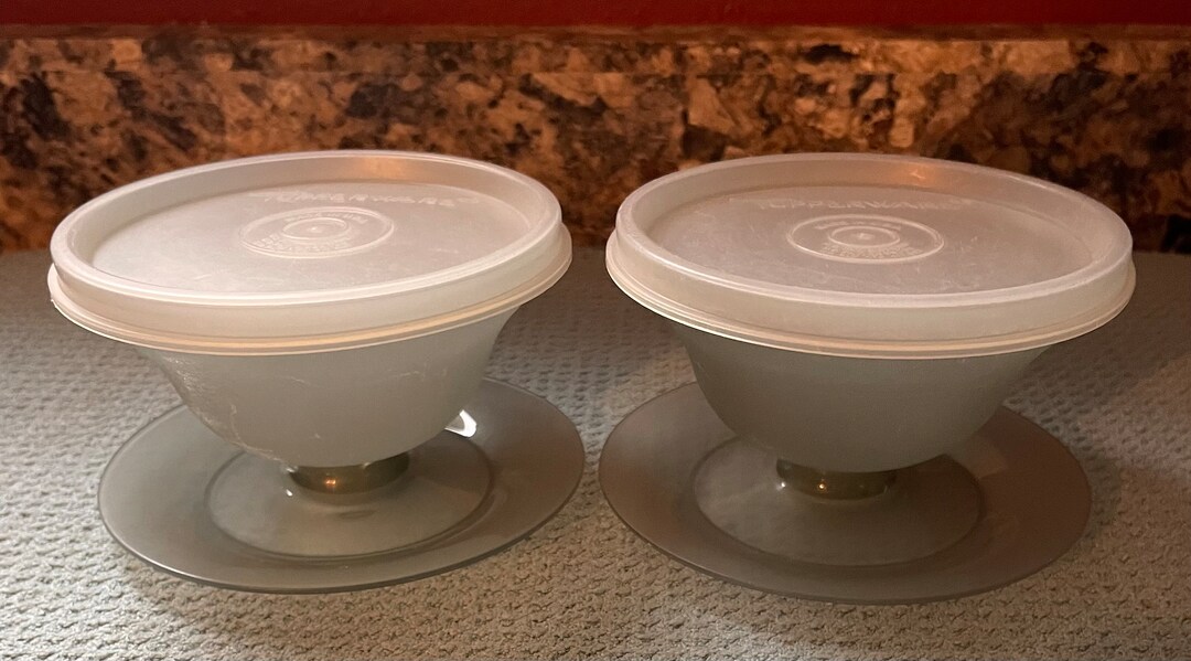 Vintage Tupperware Dessert Storage Cups-set of 2 - Etsy