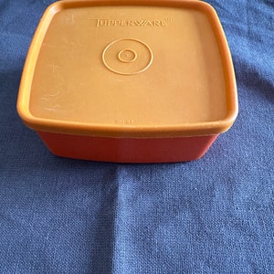 Tupperware Orange Storage Container - Etsy