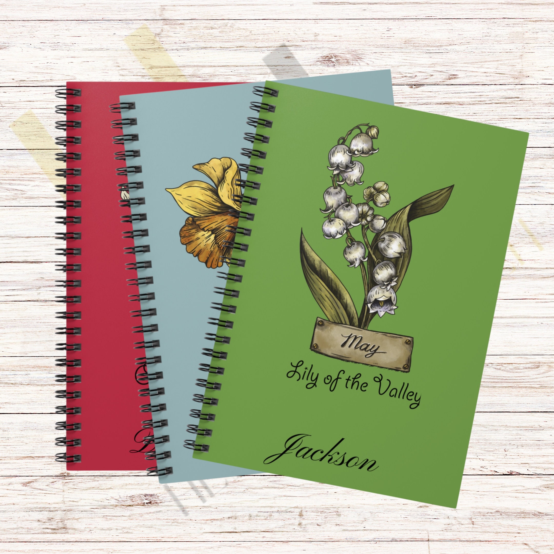 Birth Flower Personalized Journal, Birthday Gift, Birth Month Flower ...