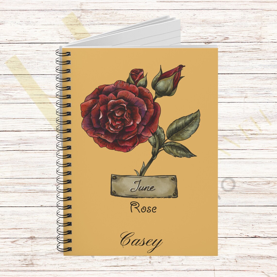 Birth Flower Personalized Journal, Birthday Gift, Birth Month Flower ...