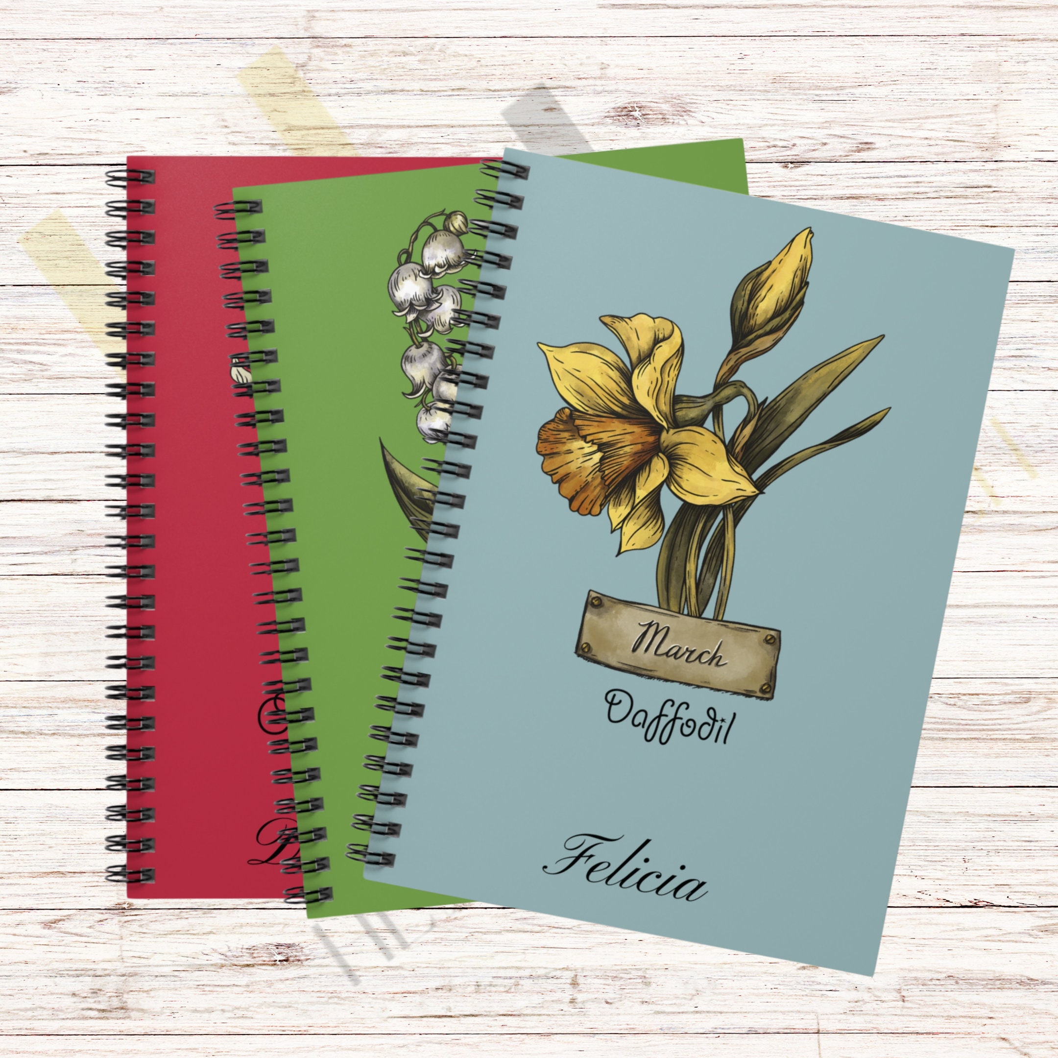 Birth Flower Personalized Journal, Birthday Gift, Birth Month Flower ...