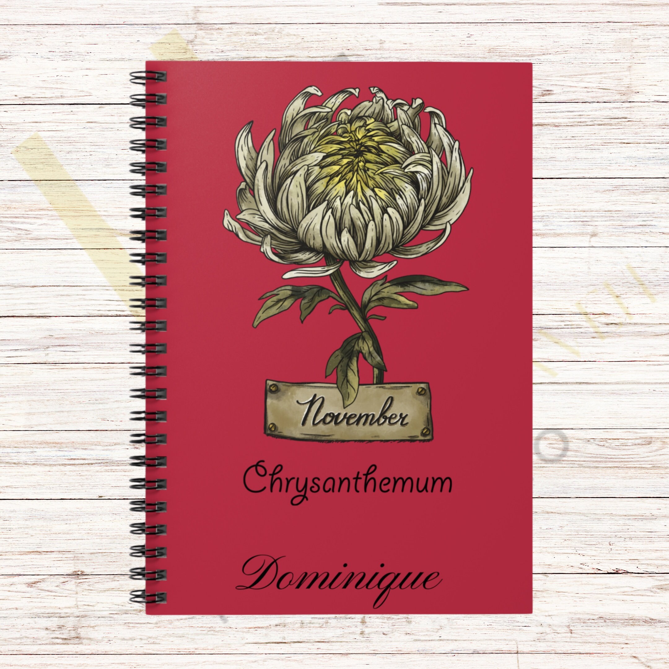 Birth Flower Personalized Journal, Birthday Gift, Birth Month Flower ...