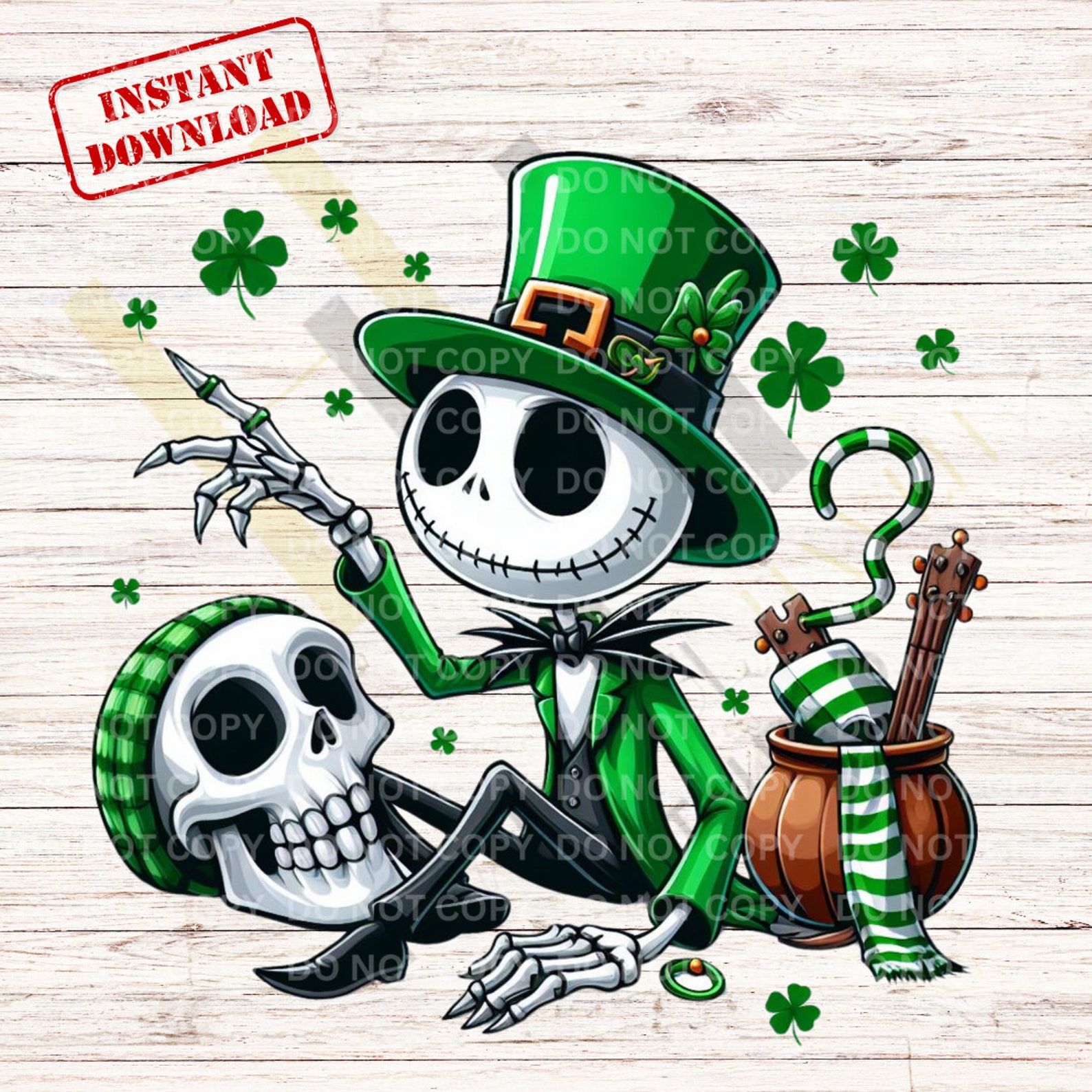 Jack Skellington St Patrick's Day Png, Jack Skellington Png, St Patrick ...