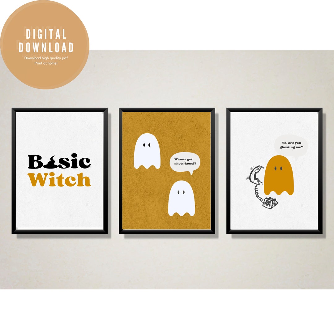 Halloween Posters Ghost Posters Happy Halloween Wall Art - Etsy