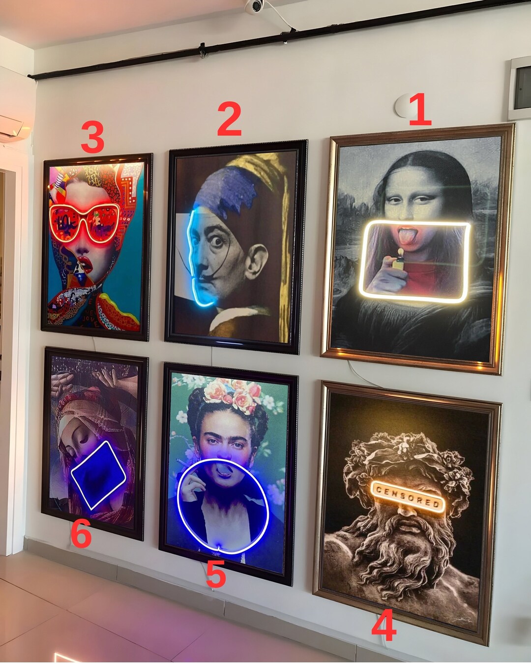 Neon Painting Art Neon Sign Wall Art, Framed Canvas Painting Wall Art ...