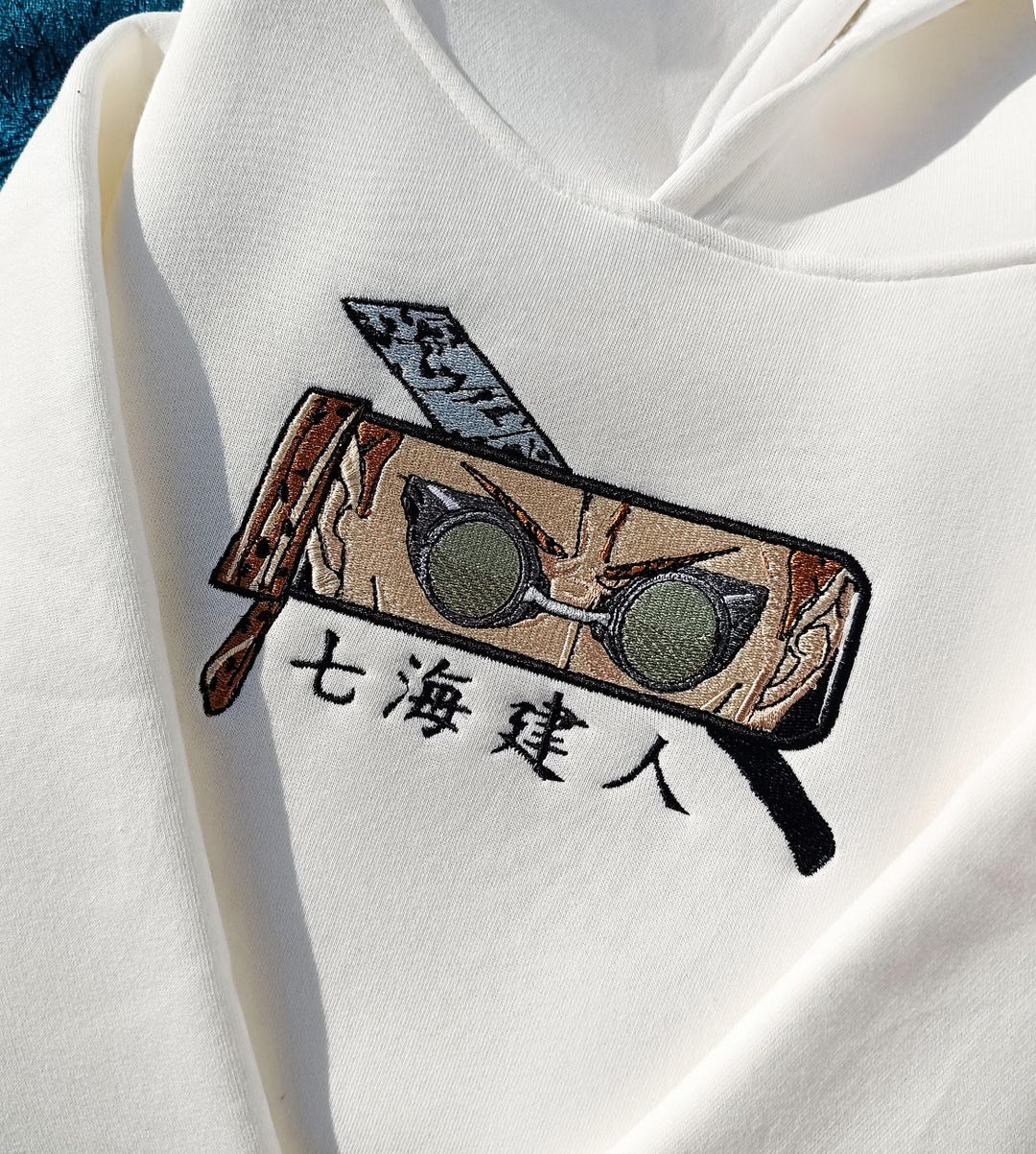 Anime JJK Nanami Embroidered Sweatshirt, Stylish Embroidered Anime ...