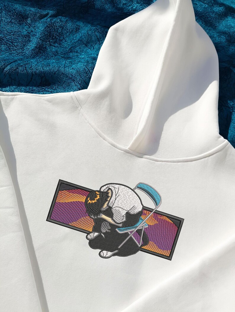 Sad Boy Sitting on a Chair Anime Embroidered Hoodie | Emotional Meme ...