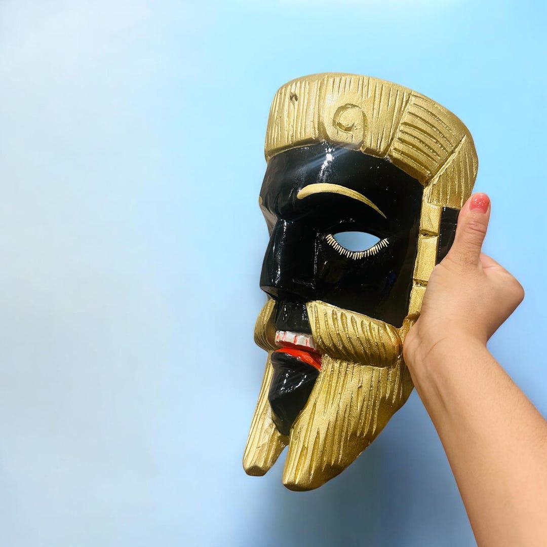 Spanish Conquistador-hand Carved Guatemalan Wooden Mask – Mayan Folk ...