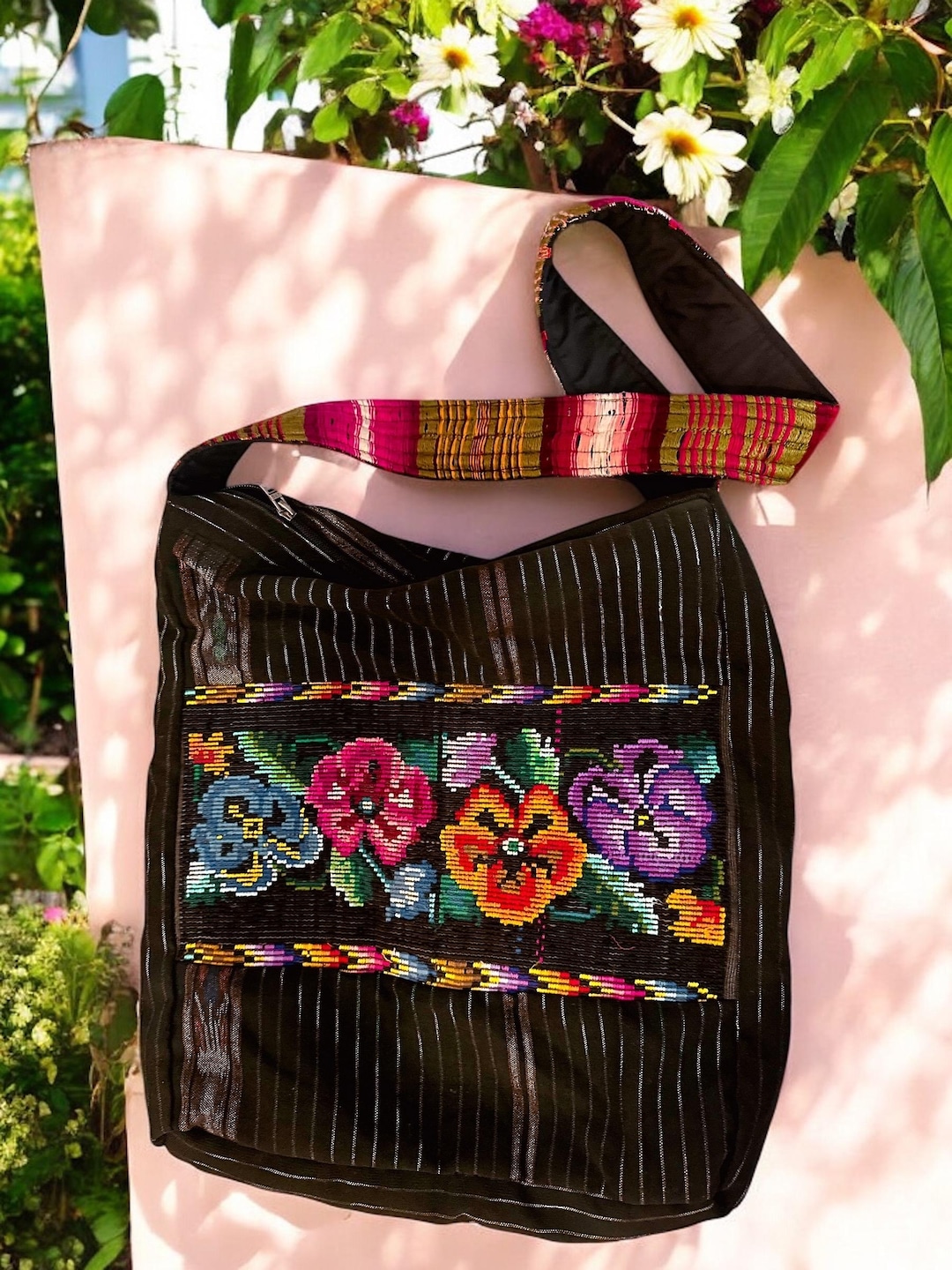 Guatemalan Mayan Tote Bag Multicolor-jaspe Indigenous Design Handmade ...