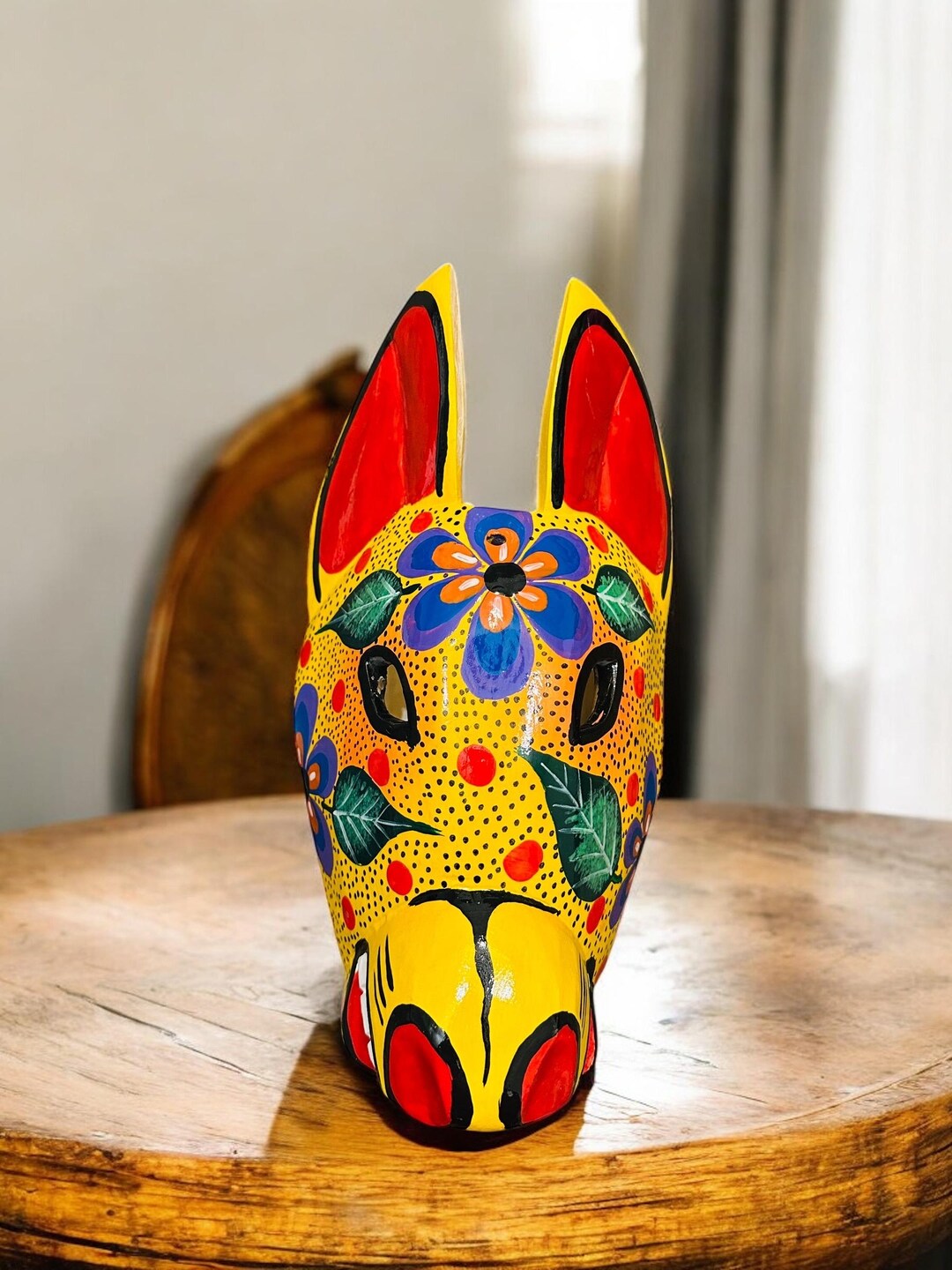 Hand-carved Wooden Dog Mask, Guatemalan Mayan Wall Art - Etsy