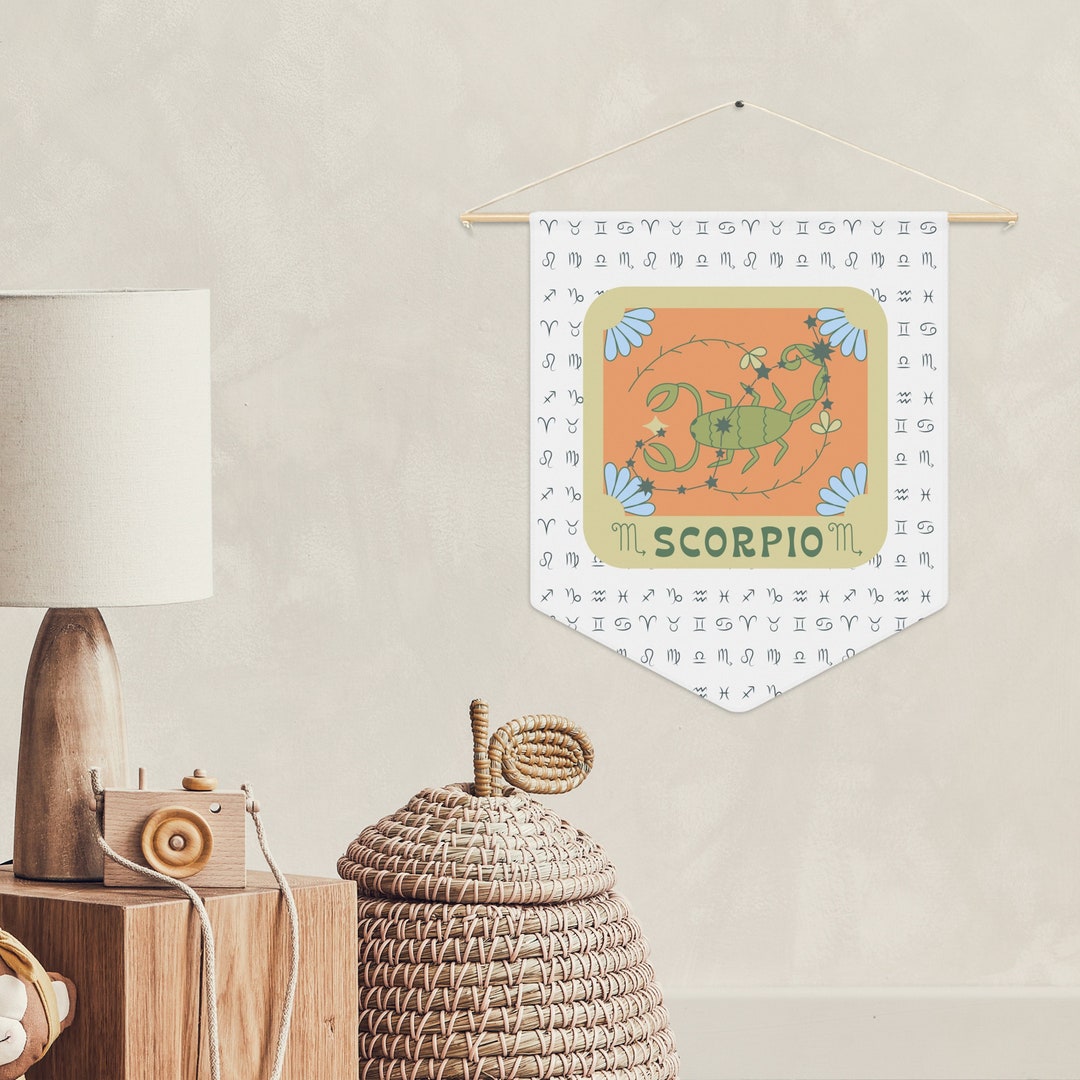 Scorpio Pennant Scorpio Zodiac Sign Wall Art Gift for Her Constellation ...