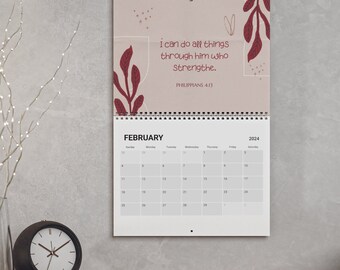 2024 Bible Reading Plan Calendar, Christian Gifts for Women, Scripture ...