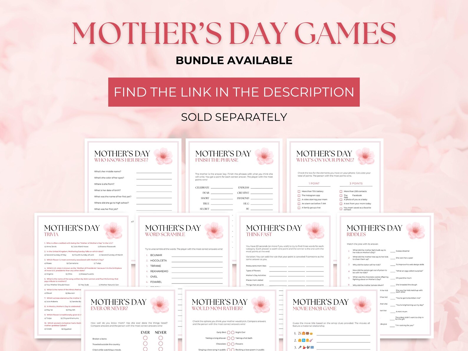 Mother's Day Riddles, Printable Mother's Day Riddle Me This Game, Fun ...