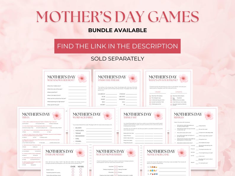 Mother's Day Games, Who Knows Mom Best, How Well Do You Know Mom, Would ...