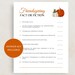 Friendsgiving Fact or Fiction Game, Printable Thankgiving Trivia Game ...