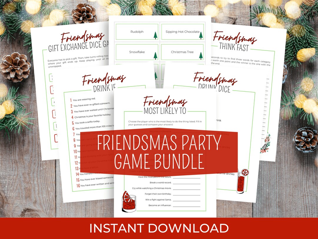 Friendsmas Game Bundle Printable Friendsmas Party Games for Adults Fun ...
