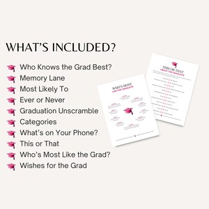 Pink Graduation Party Games, 10 Printable 2025 Graduation Games for a ...