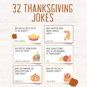 32 Thanksgiving Jokes, Thanksgiving Lunchbox Jokes for Kids, Printable ...