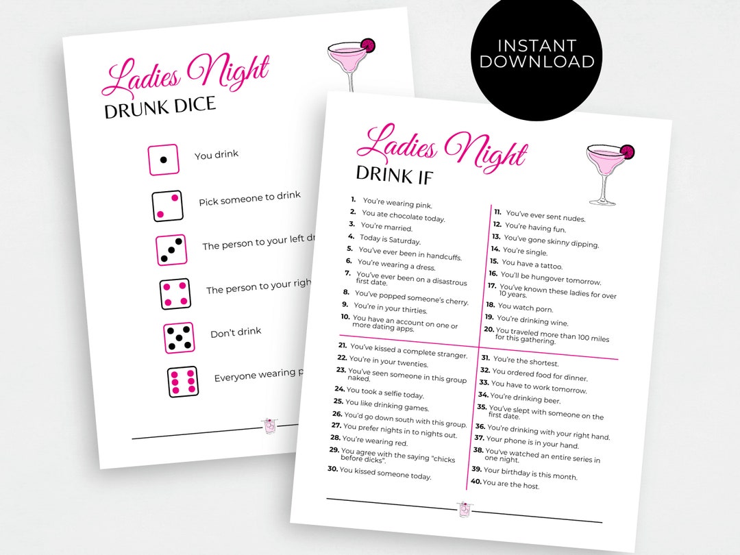Ladies Night Drinking Games, Drink If Game, Printable Girls Night Games ...