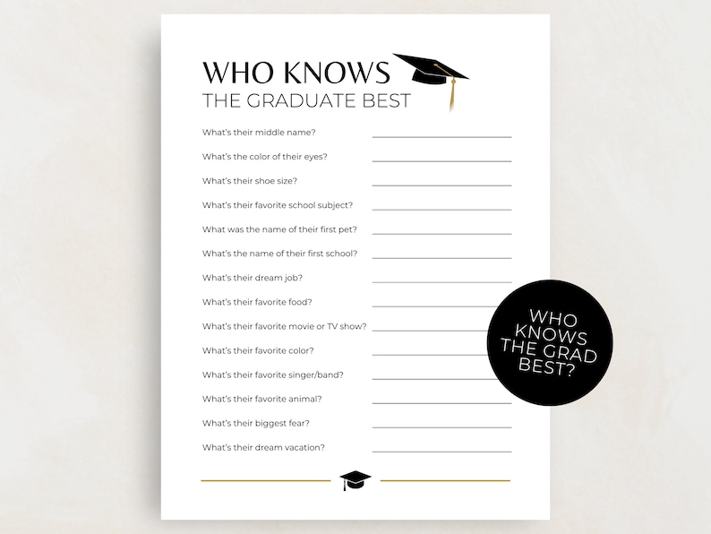 Graduation Game, Who Knows the Graduate Best, How Well Do You Know the ...