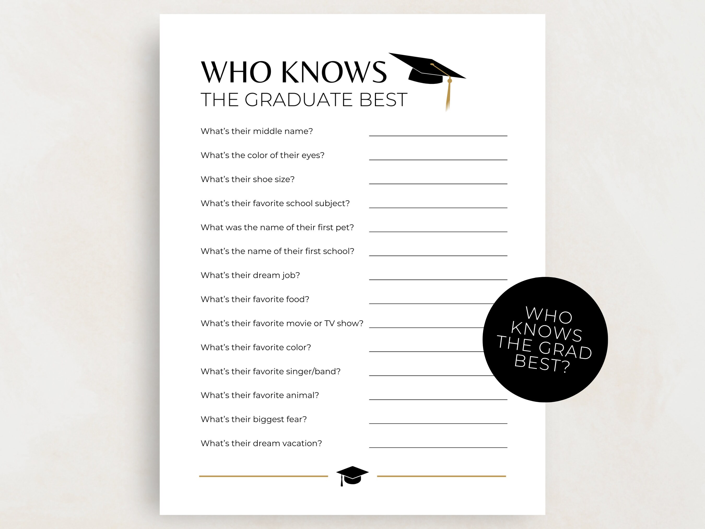 Graduation Game, Who Knows the Graduate Best, How Well Do You Know the ...