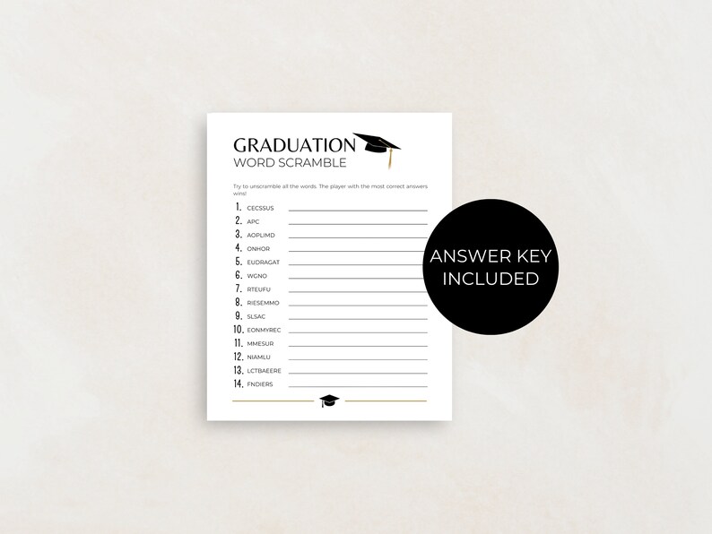 Graduation Party Games, 10 Printable 2025 Graduation Games for a Grad ...
