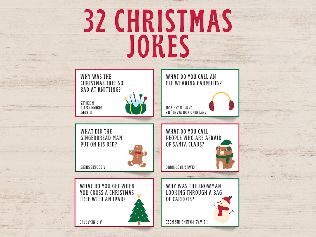 32 Christmas Jokes, Christmas Lunchbox Jokes for Kids, Printable ...