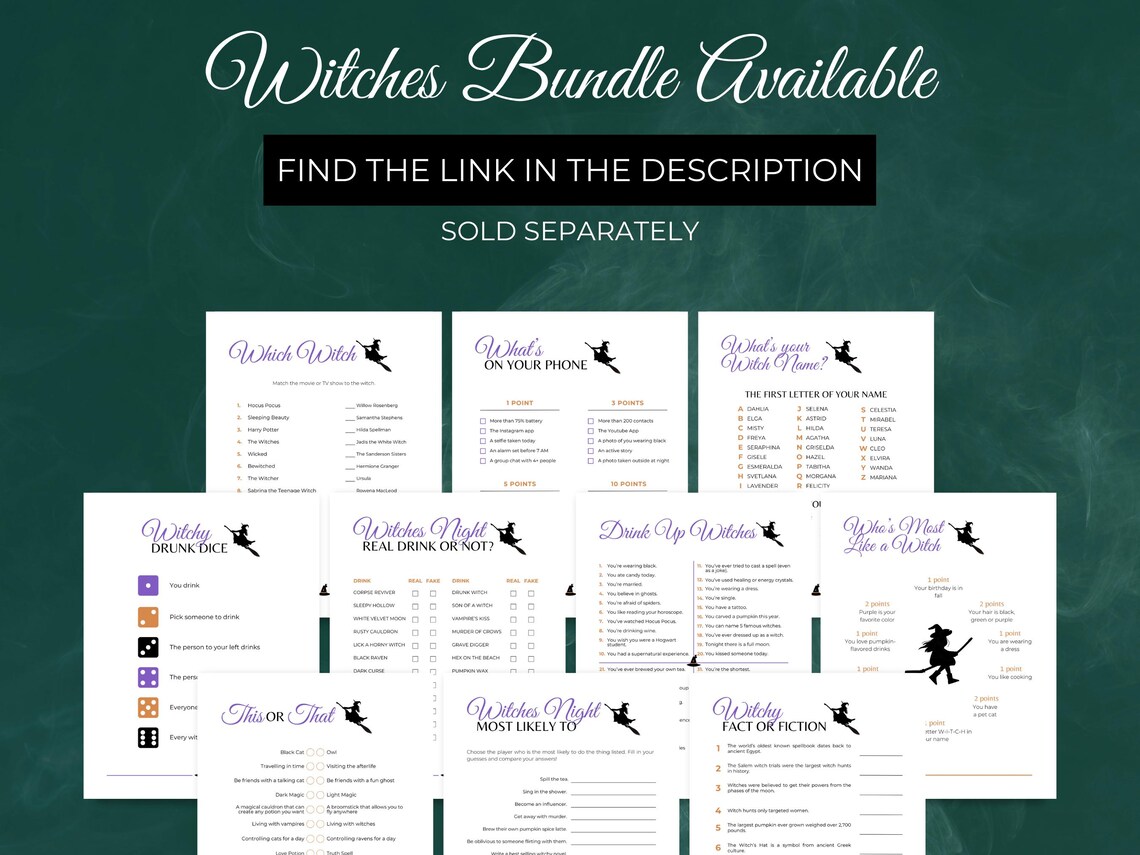 Witches Night Which Witch Game, Printable Witch Matching Game, Fun ...