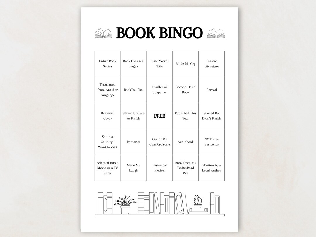 Book Bingo Game, Book Tracker, Reading Game, Book Bingo Challenge for ...