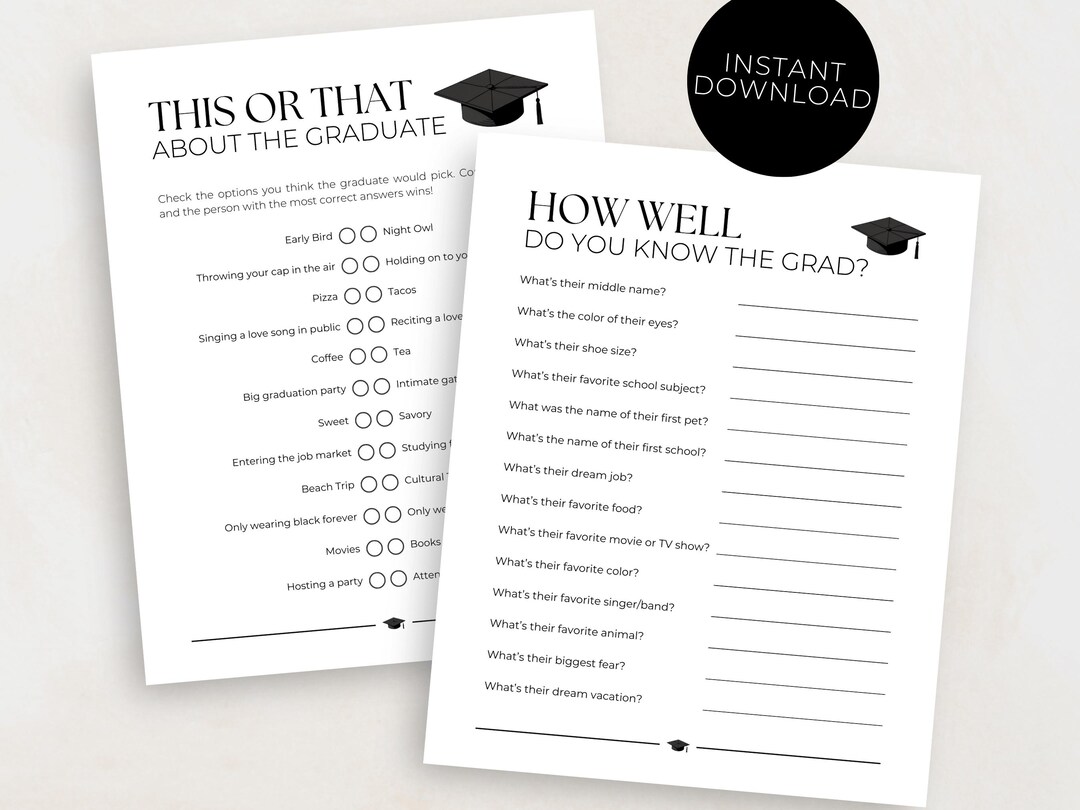 Graduation Game, Who Knows the Graduate Best, How Well Do You Know the ...