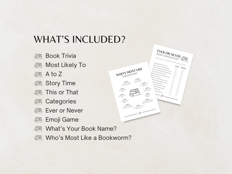 Book Club Games, 10 Printable Book Club Activities, Fun Games for Book ...