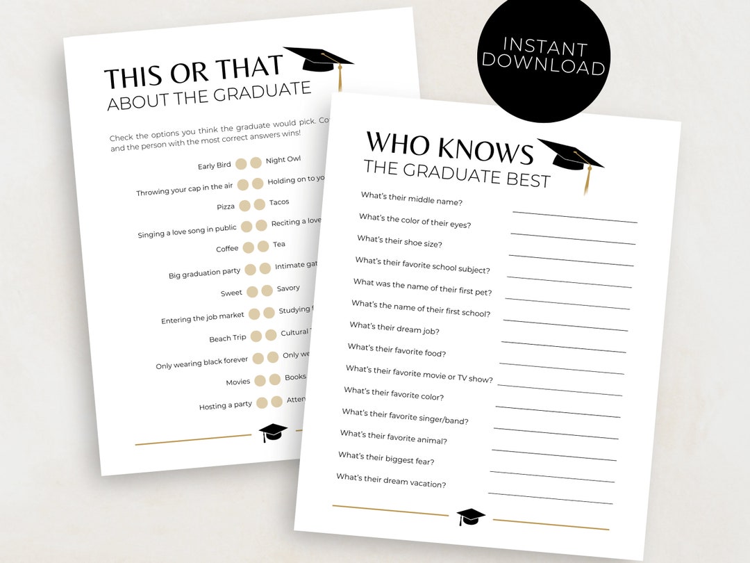 Graduation Game, Who Knows the Graduate Best, How Well Do You Know the ...