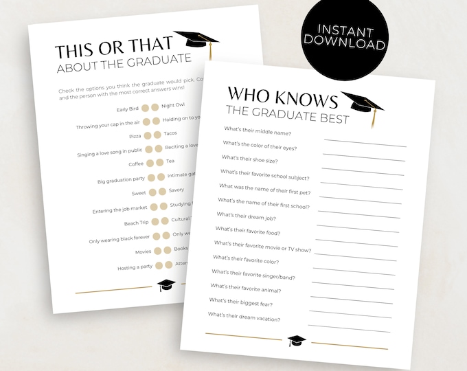Graduation Party Games, Graduation Party Printables, Graduation Party ...