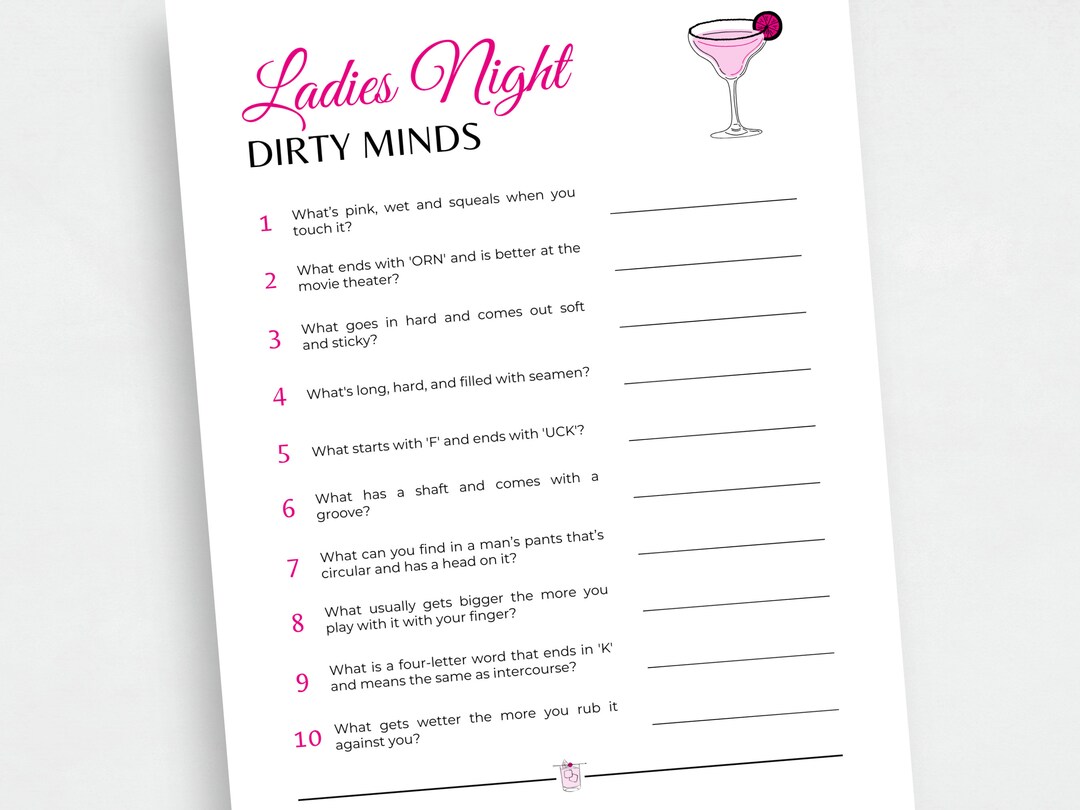 Ladies Night Dirty Minds Game, Printable Girls Night Game for Adults ...