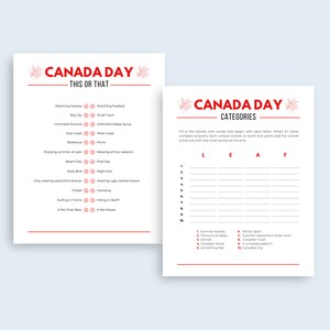 Canada Day Games, 8 Printable Canada Day Activities, Canada Day Game ...